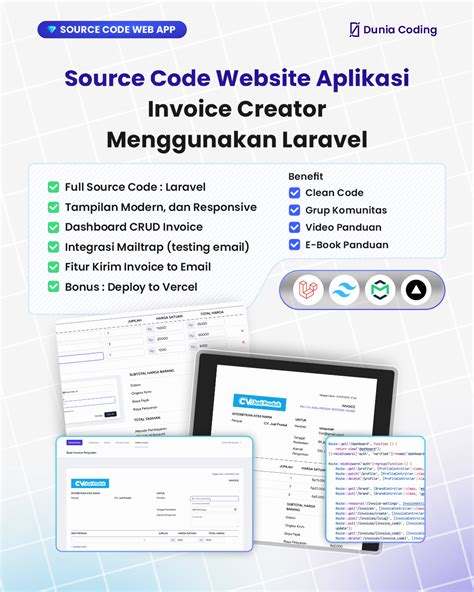 Source Code Website Aplikasi Invoice Creator Menggunakan Laravel Bonus
