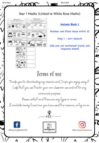 Sort Objects Worksheets Year 1 Wrm Autumn Blk 1 Npv To 10 Step 1