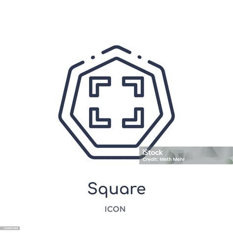 화살표 개요 컬렉션에서 선형 정사각형 아이콘입니다 얇은 라인 사각형 벡터 흰색 배경에 고립입니다 광장 트 렌 디 한 일러스트 0명에 대한 스톡 벡터 아트 및 기타 이미지