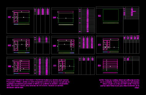Details Sliding And Fixed Windows In DWG MB CAD Library