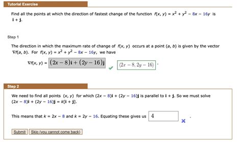 Solved Tutorial Exercise Find All The Points At Which The Direction Of