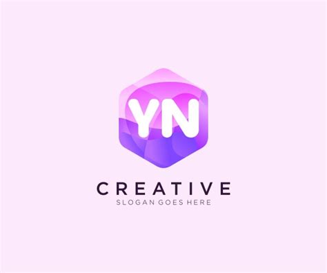 Yn Initial Logo With Colorful Hexagon Modern Royalty Free Vector