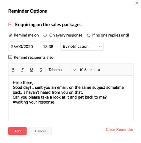 Email Reminders Follow Ups Zoho Mail