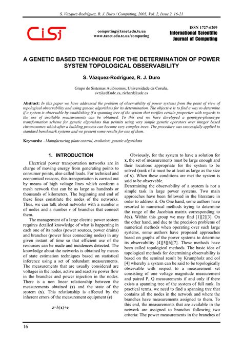 Pdf A Genetic Based Technique For The Determination Of Power System