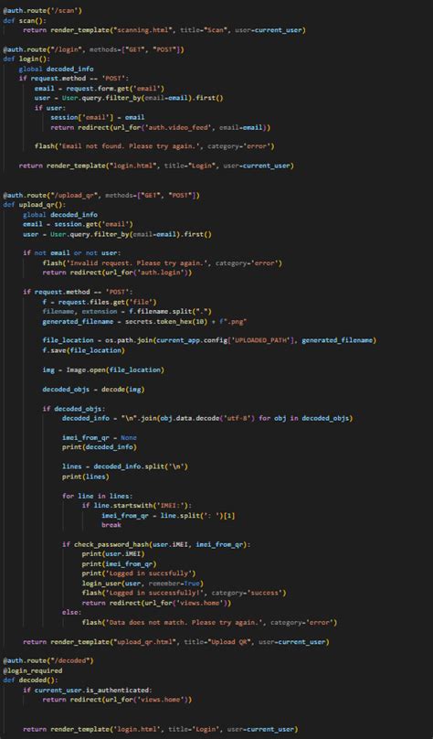 flask exploration qr code with imei as authentication r cs50