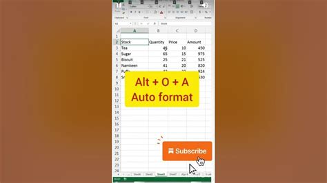 Auto Format Excel Excel Exceltips Shorts Exceltipsandtricks Youtube