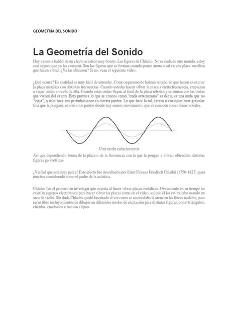 Geometría Del Sonido Pdf Olas Sonido