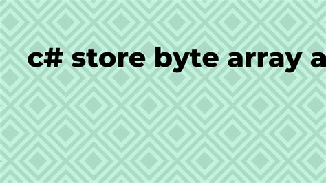 Resuelto Almacenar Matriz De Bytes Como Cadena En C Sourcetrail