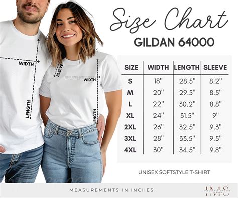 Gildan 64000 Couples Size Chart Gildan Size Chart Gildan 64000 T