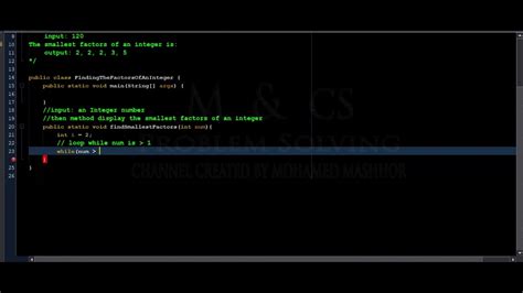 Java Program To Finding The Factors Of An Integer Youtube