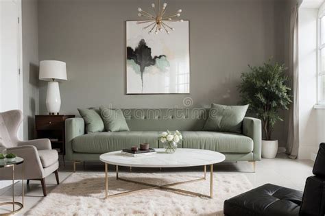 Showcasing Interior Design In Style Ethereal Echoes Stock Illustration Illustration Of Green