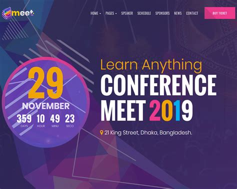15 best events and conferences bootstrap html templates 2019