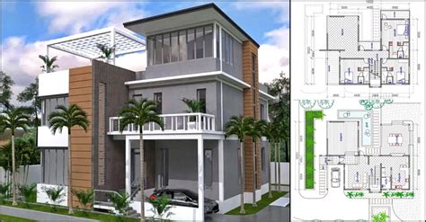 แบบบ้านสองชั้นสไตล์โมเดิร์น 3 ห้องนอน 4 ห้องน้ำ พร้อมเฉลียงกว้างหลังบ้าน และดาดฟ้าเปิดโล่ง