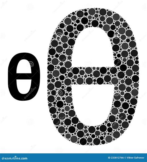 Vector Theta Greek Lowercase Symbol Composition Of Small Circles Stock