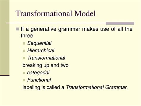 Ppt Introduction To Transformational Grammar Powerpoint Presentation