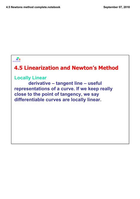 Pdf 4 5 Linearization And Newtons Method Newtons · 4 5 Linearization And Newtons Method