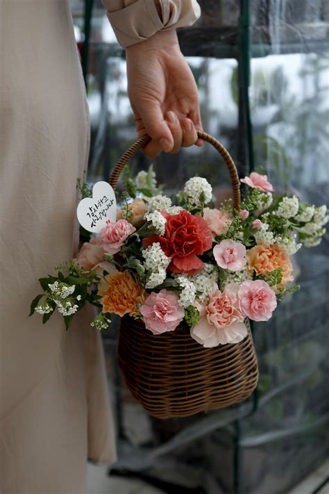 선물용 꽃바구니 만들기 Flower Basket A16