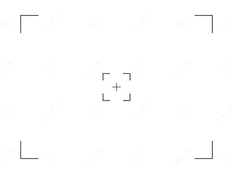 Vector White Background With Simple Camera Recording Screen Viewfinder Vector Template Frame