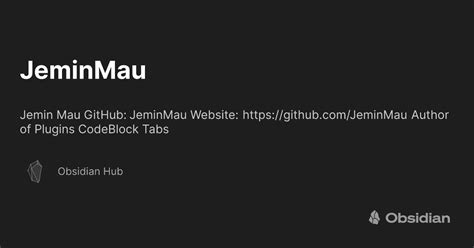 jeminmau obsidian hub obsidian publish