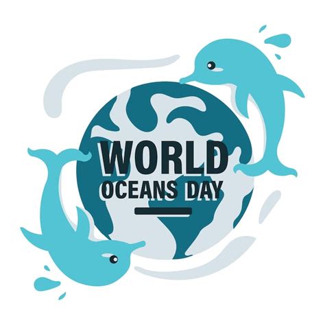 Premium Vector World Oceans Day Underwater Save Marine Life Earth