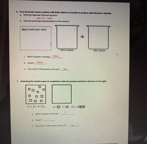 Solved Name Limiting Reactant Particulate Diagrams Chegg Com