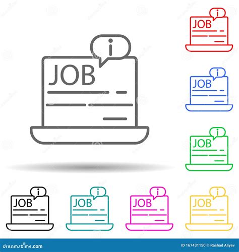 Information About Working In A Laptop Multi Color Style Icon Simple Thin Line Outline Vector