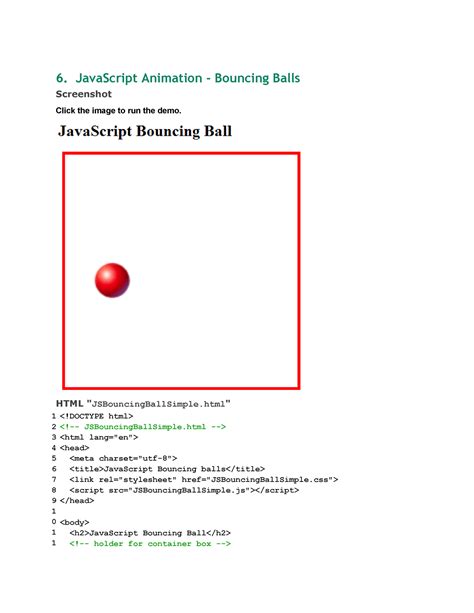 java basics 34 6 javascript animation bouncing balls screenshot