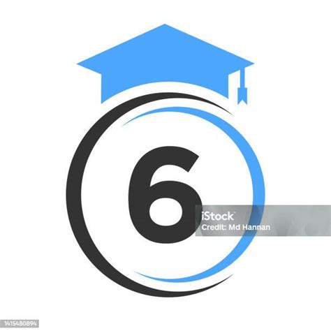 편지 6 교육 로고 템플릿 알파벳 6 벡터 요소를 가진 교육 로고 타입 개념 개념에 대한 스톡 벡터 아트 및 기타 이미지 개념 공부 교사 교육 관련 직업 Istock