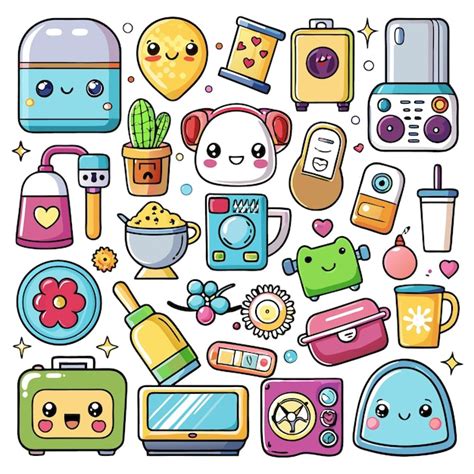 Colorful Cute Cartoon Objects With Funny Faces Premium Ai Generated Colorful Cute Cartoon Objects With Funny Faces Premium Ai Generated