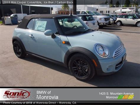 Ice Blue 2013 Mini Cooper Convertible Carbon Black Interior