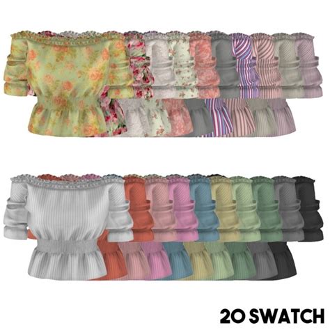 Ruffle Off Shoulder Top At Lsim Sims 4 Updates