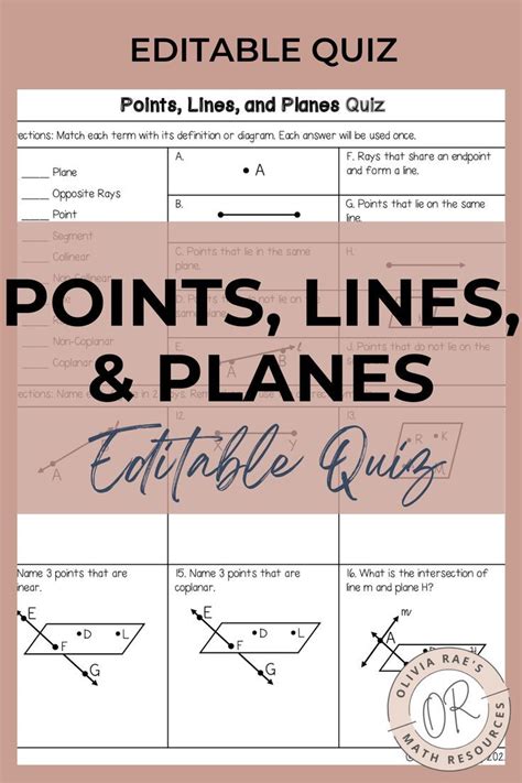 Geometry Points Lines And Planes Worksheet Printable Word Searches