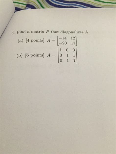 solved find a matrix p that diagonalizes a a [ 14 20