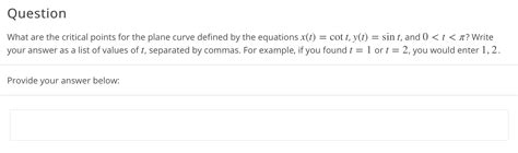 solved question what are the critical points for the plane
