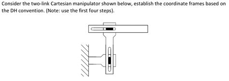 solved consider the two link cartesian manipulator shown