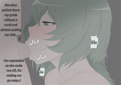 Rule 34 Blowjob Censored Deepthroat English Text Eto Yoshimura Fellatio Female Green Eyes