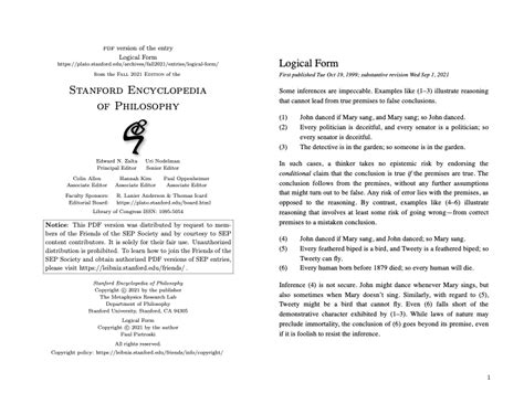 Friends Of The Sep Society Preview Of Logical Form Pdf