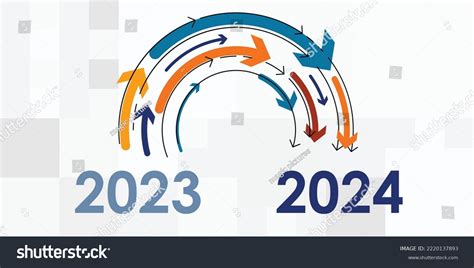 Vector Illustration Transition Elements 2023 2024 Stock Vector Royalty Free 2220137893
