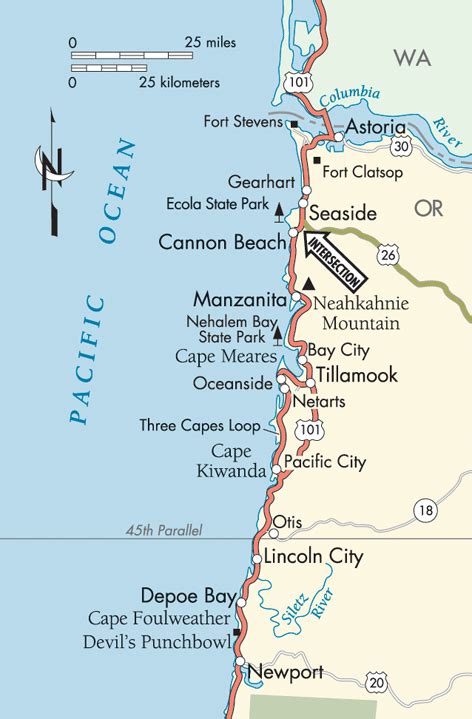 Oregon Coast Map 101 Us World Maps