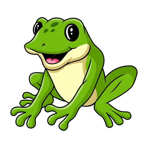 Premium Vector A Cute Cartoon Frog Sitting