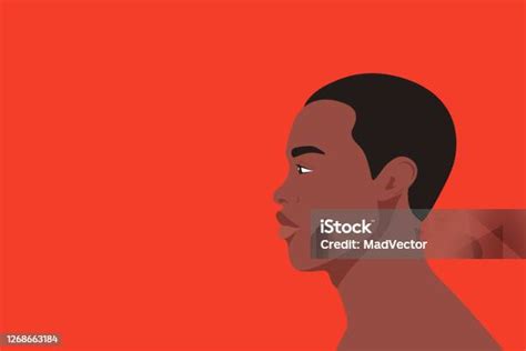 빨간 배경에 젊은 아프로 흑인 남자의 초상화 아바타 남성 캐릭터 만화 얼굴 한 사람 벡터 일러스트레이션 남자에 대한 스톡 벡터 아트 및 기타 이미지 Istock