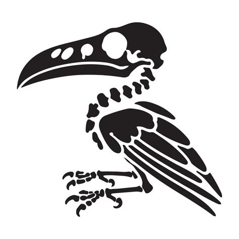 Crow Skeleton Silhouette Illustration 55566695 Vector Art At Vecteezy