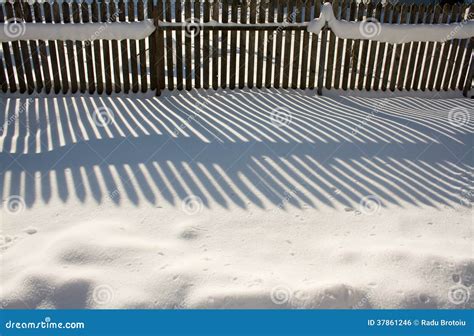 Fence Shadow Stock Photo Image Of February Tube Snow