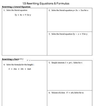 Rewriting Equations And Formulas By Beverly Becerra TPT