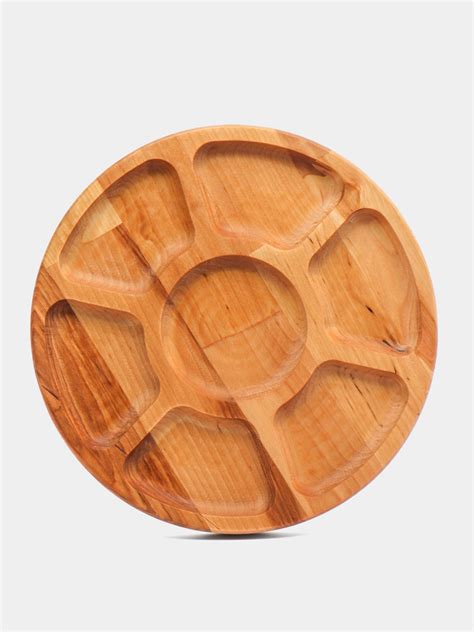 Менажница деревянная тарелка из натурального дерева бука 7 отделений купить по цене 999 ₽ в