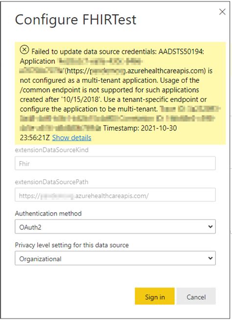 Fhir Connector Authentication Failed In Service On Microsoft Fabric Community