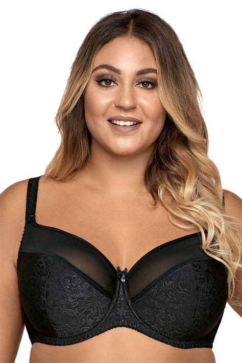 Ava Lingerie Jacquard Semi Soft Bra Black Lumingerie Bras And Underwear For Big Busts