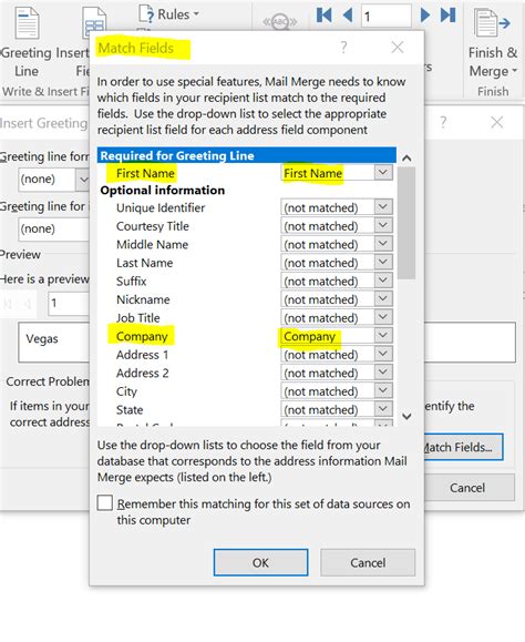 Excel Mail Merge Template