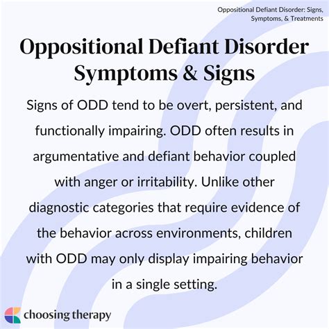 Oppositional Defiant Disorder Symptoms