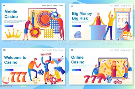 카지노 테마에 대한 웹 방문 페이지 디자인 템플릿입니다 큰 위험에 큰 승리 3차원 형태에 대한 스톡 벡터 아트 및 기타 이미지 3차원 형태 가능성 감자 칩 Istock